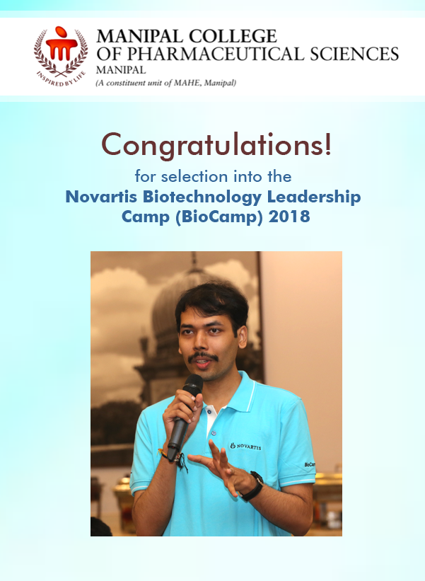 Vivek Ghate, a senior research fellow at the department of pharmaceutics was at the 10th ...